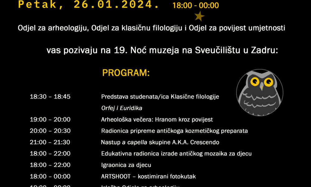 MUZEJI I NOVA PUBLIKA / Noć muzeja i na Sveučilištu u Zadru. Donosimo program… – Z NET