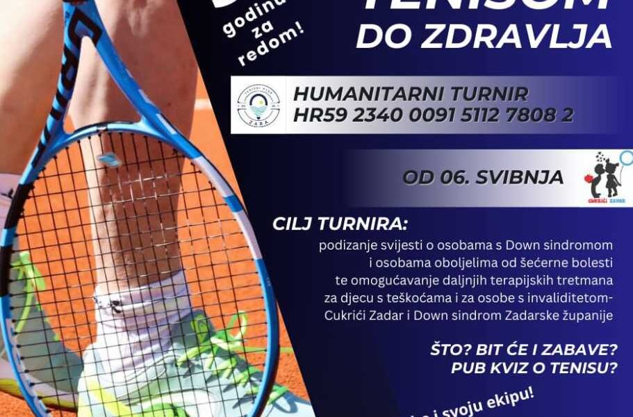 TENISOM DO ZDRAVLJA / Od ponedjeljka u Zadru humanitarni teniski turnir ...