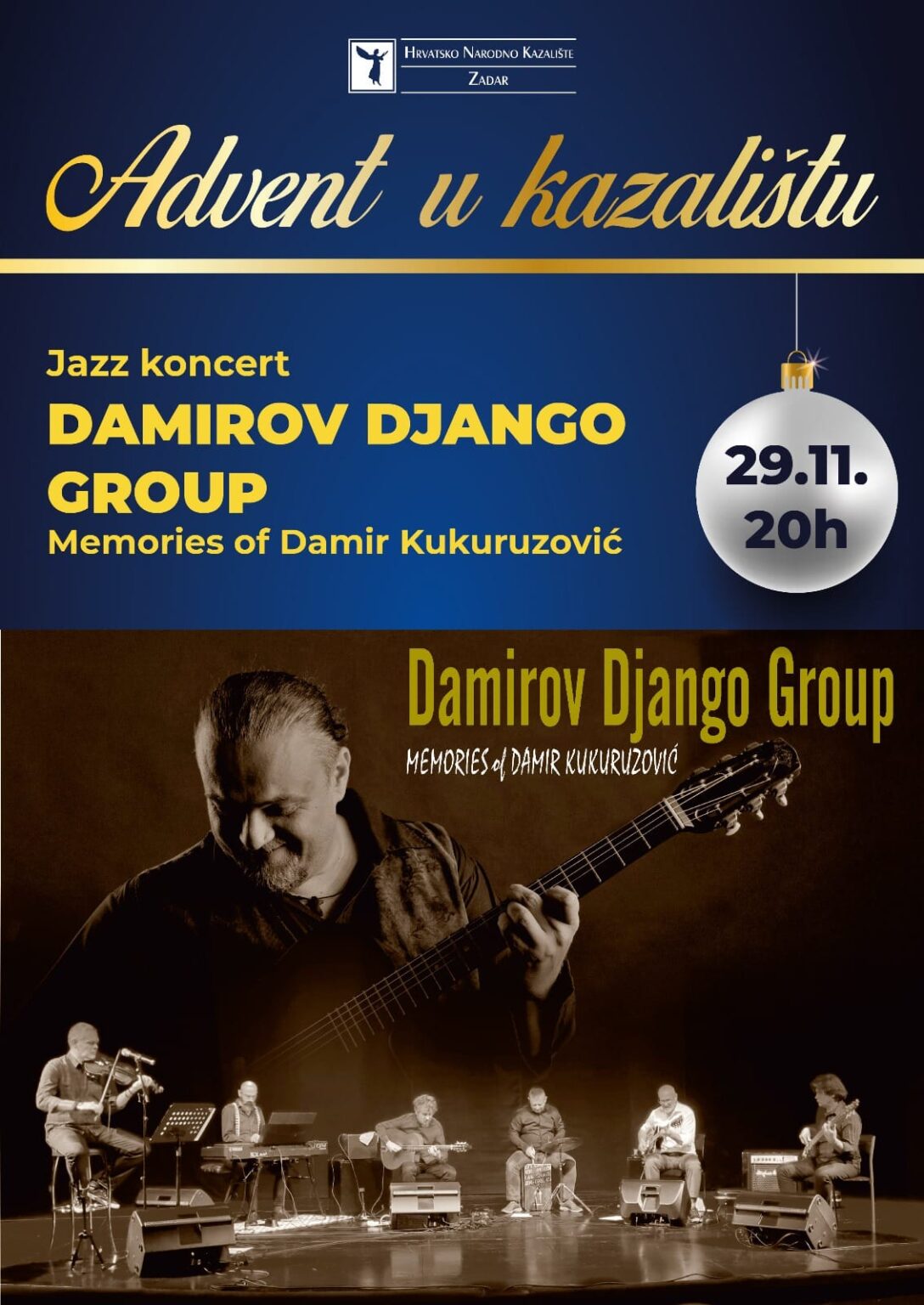 HNK ZADAR / Advent u kazalištu večeras otvara Damirov Django Group! – Z NET