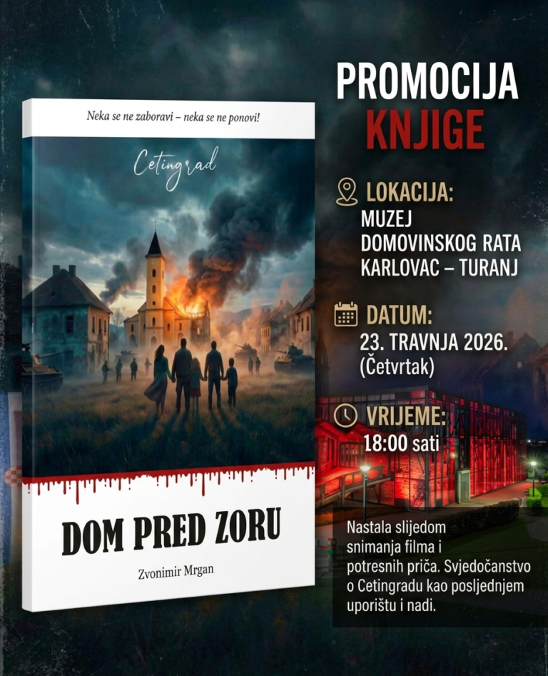 Promocija knjige „Dom pred zoru“ u Muzeju Domovinskog rata na Turnju ...